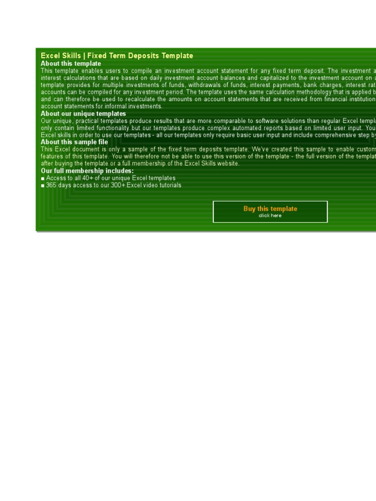 Fixed Deposit Sample | PDF | Interest | Microsoft Excel