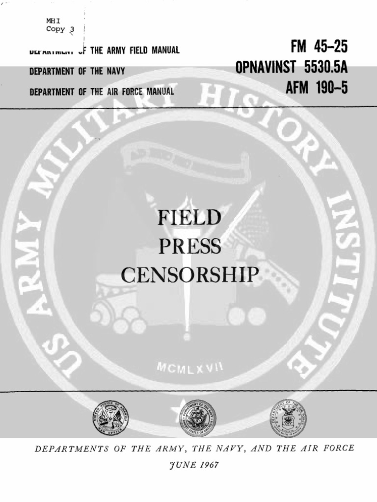 FM45 25 1967 | PDF | Censorship | Freedom Of The Press