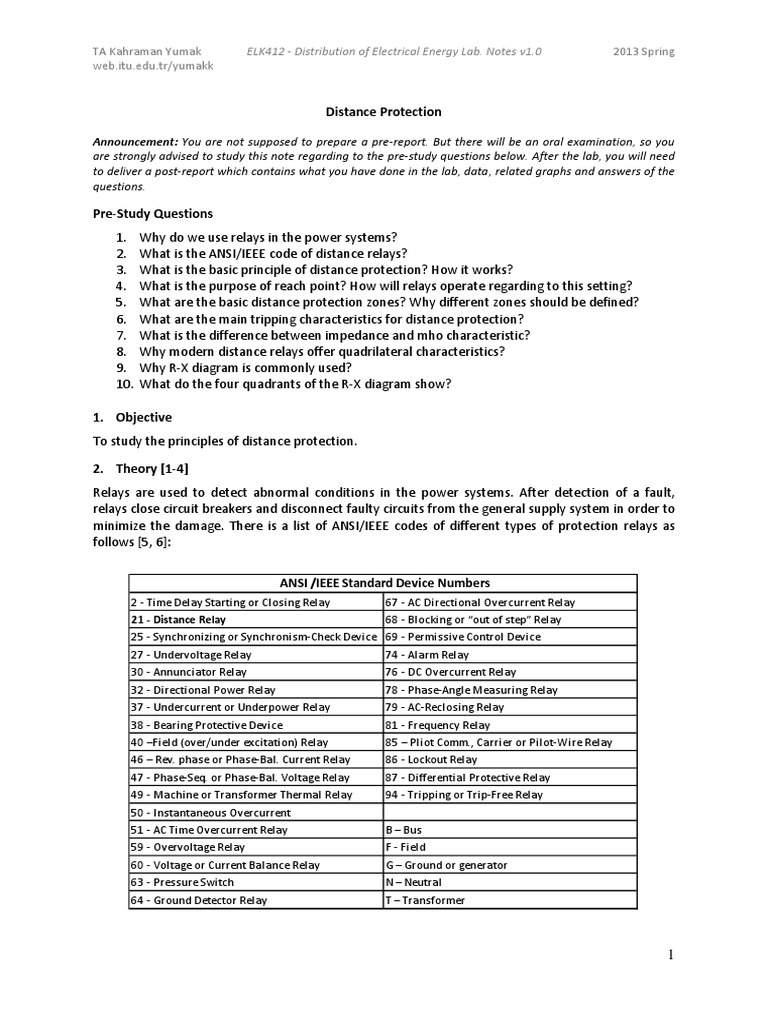 Distance Protection Relay Principles | PDF | Electrical Impedance | Relay