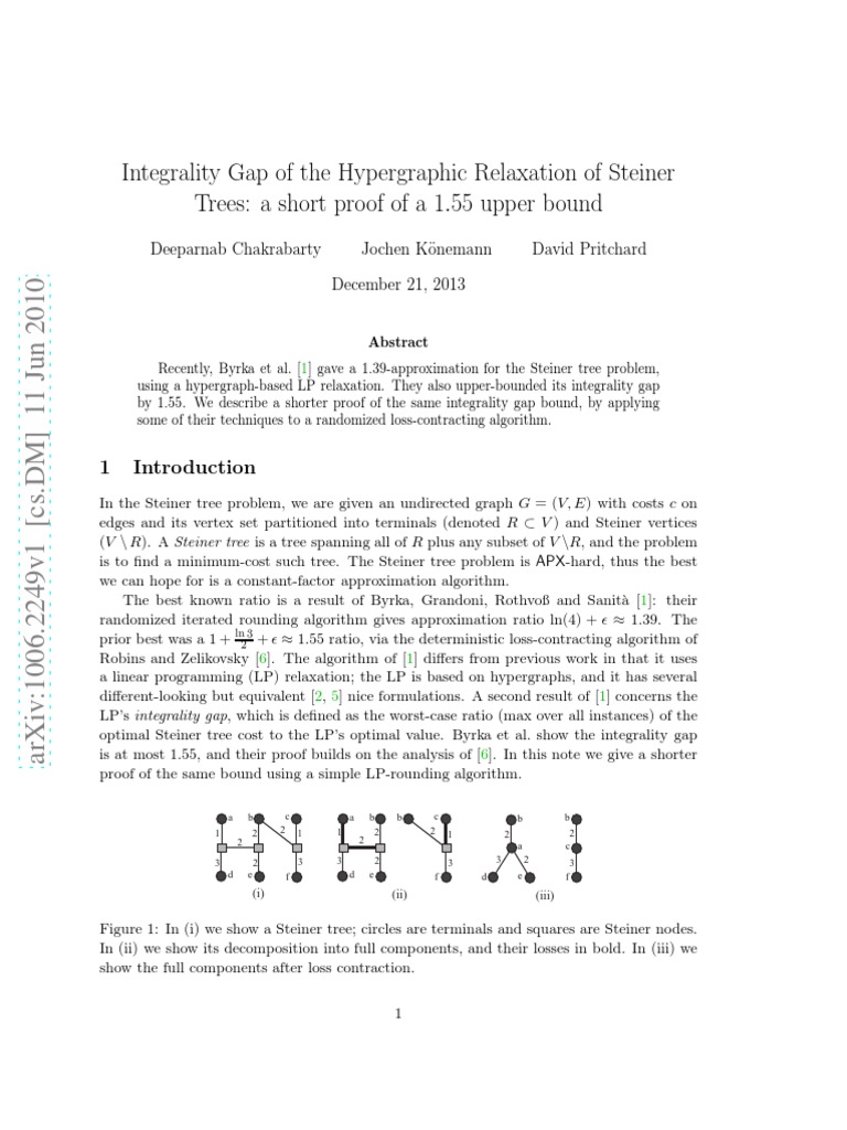2014 - Chakrabarty Et Al. - Integrality Gap of The Hypergraphic ...