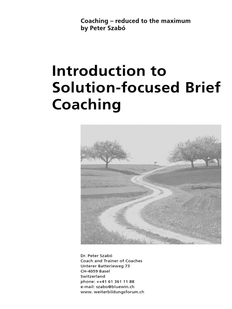 Introduction To Solution-Focused Brief Coaching | PDF | Negotiation ...