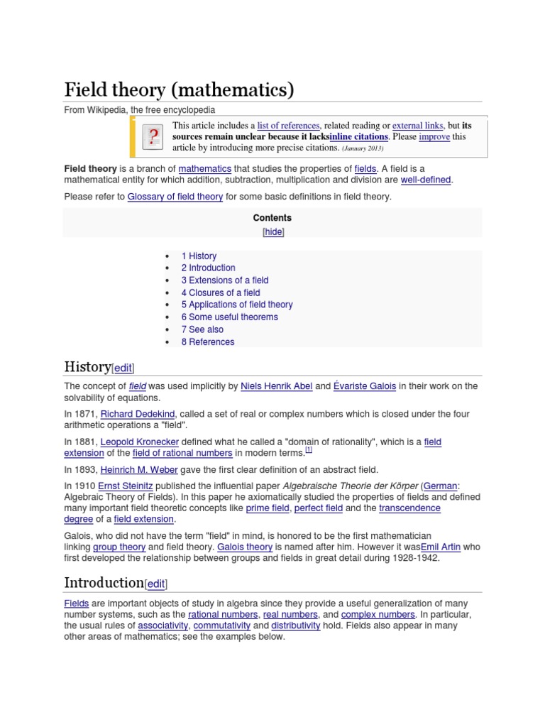 Field Theory | PDF | Field (Mathematics) | Algebra