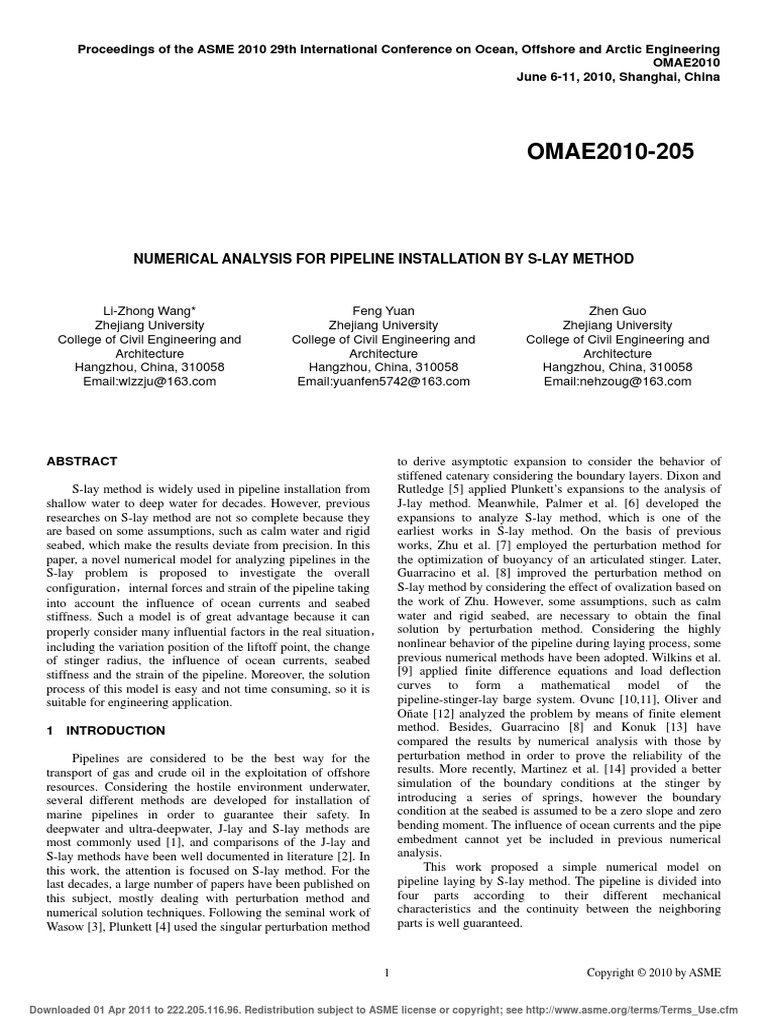 Numerical Analysis For Pipeline Installation by S-Lay Method | PDF ...