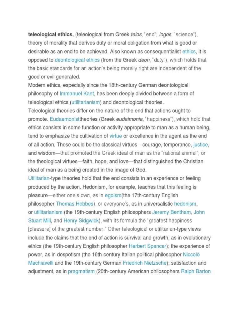 Teleological Ethics | PDF | Philosophical Works | Philosophical Theories