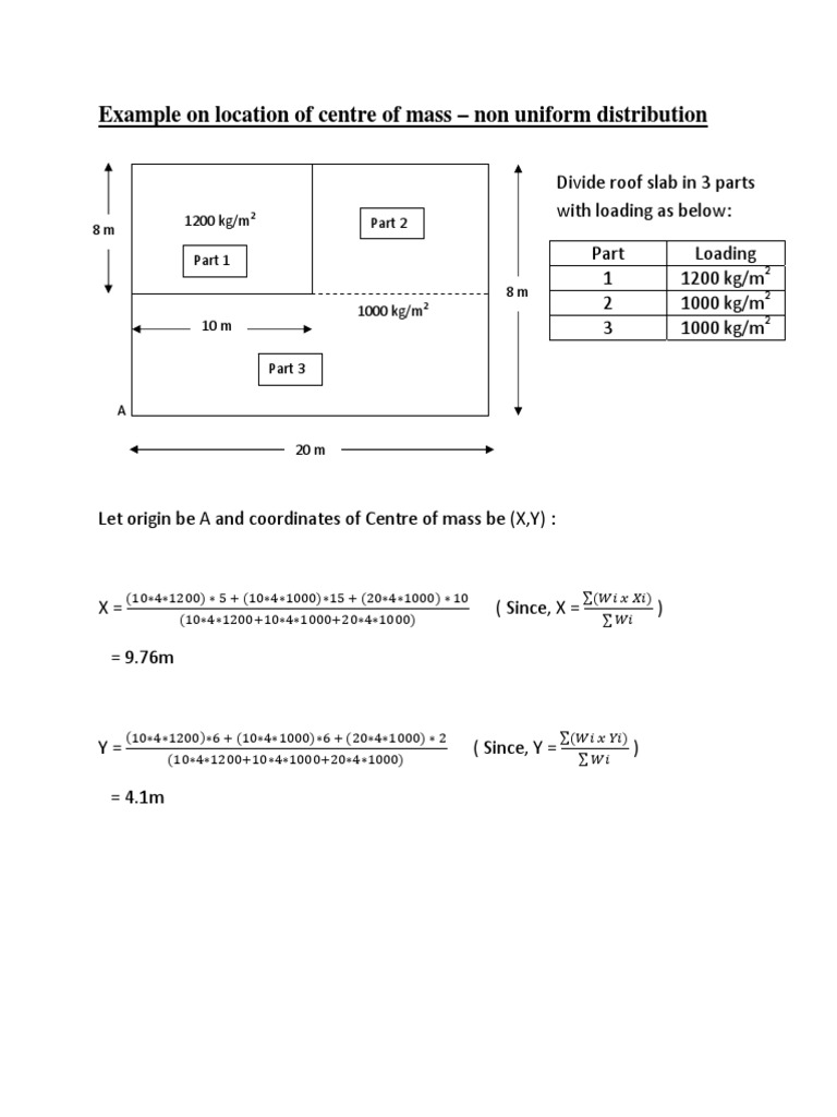 Example Centre of Mass and Centre of Rigidity or Stiffness | PDF