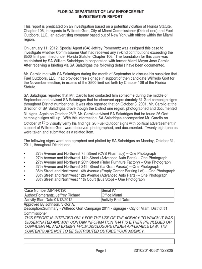 Fdle Investigative Reports | PDF | Special Agent | Advertising