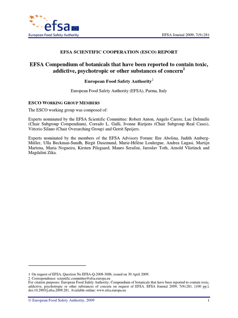 EFSA Report Toxity Plants | PDF | Plants | Foods