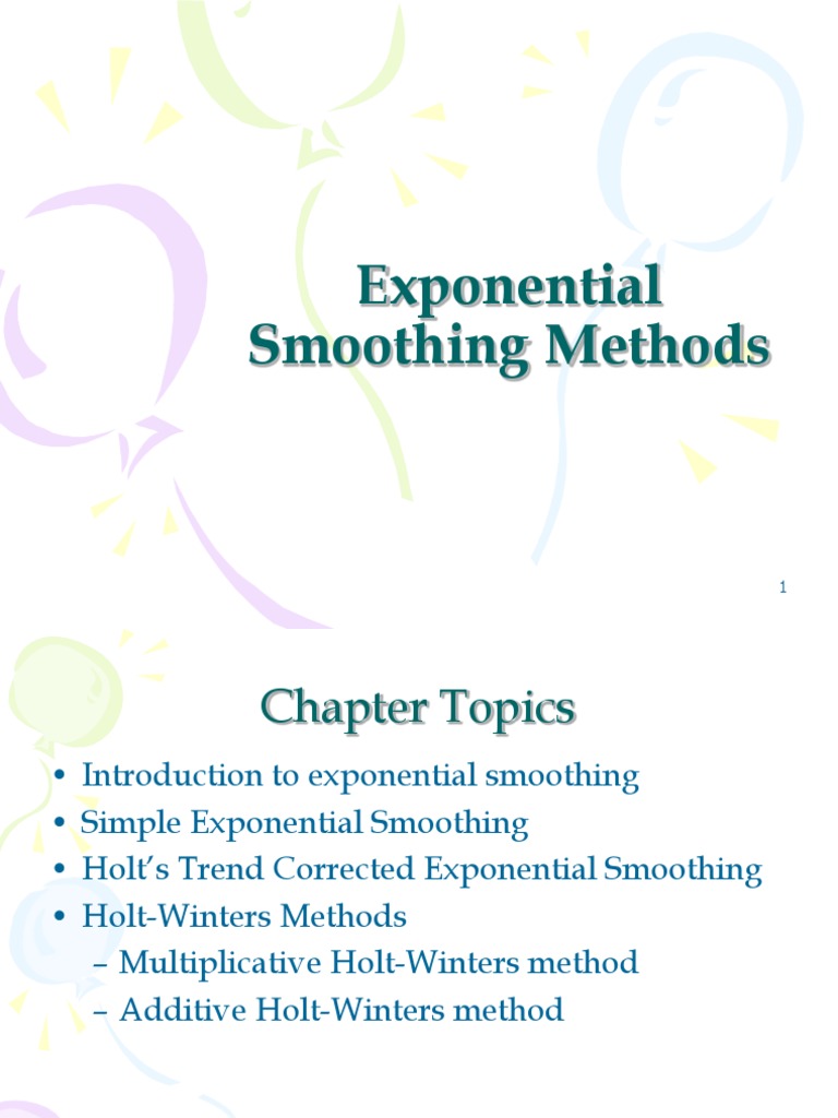 Exponential Smoothing Methods Overview | PDF | Time Series ...