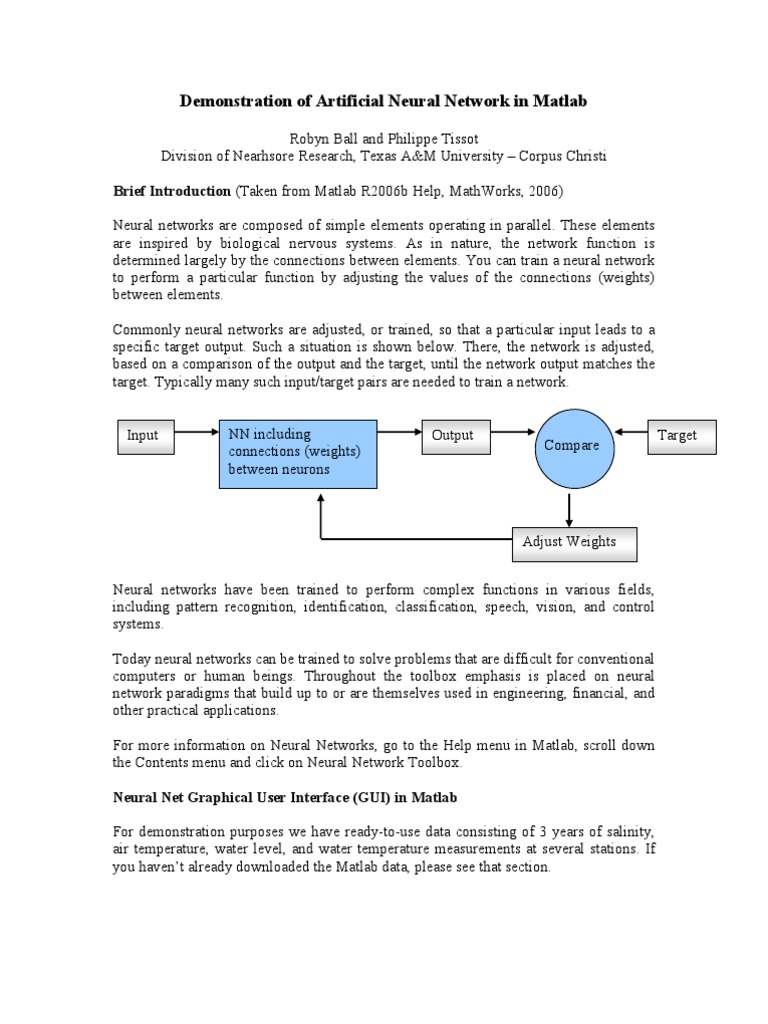 Demonstration of Artificial Neural Network in Matlab | PDF | Artificial ...