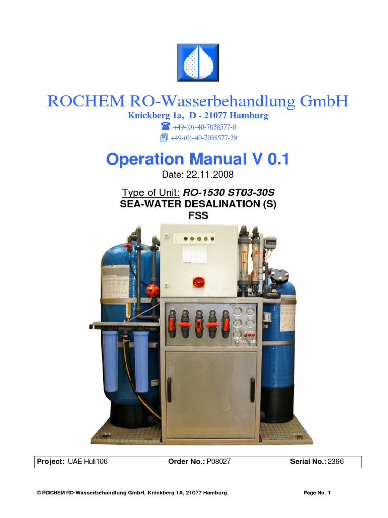 ROCHEM RO-Wasserbehandlung GMBH PDF | PDF | Membrane | Osmosis