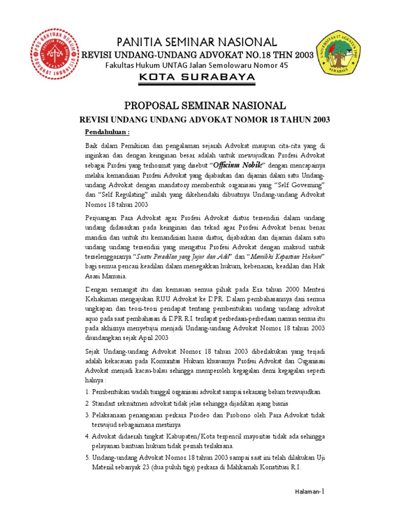 Proposal Seminar Nasional Untag | PDF