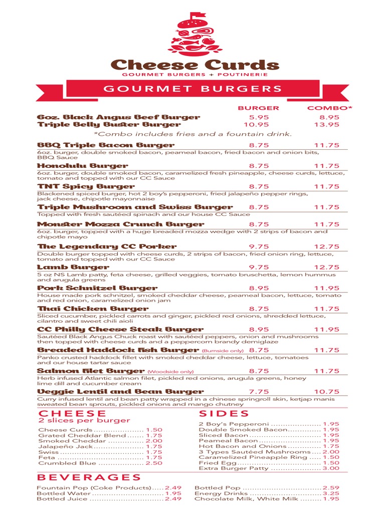 Cheese Curds - Takeaway Menu 2014.ai | PDF | Hamburgers | Pickling Cheese Curds - Takeaway Menu 2014.ai | PDF | Hamburgers | Pickling