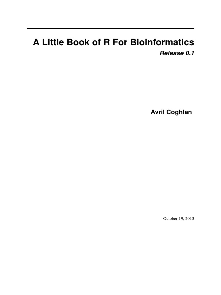 A Little Book of R For Bioinformatics | PDF | National Center For ...