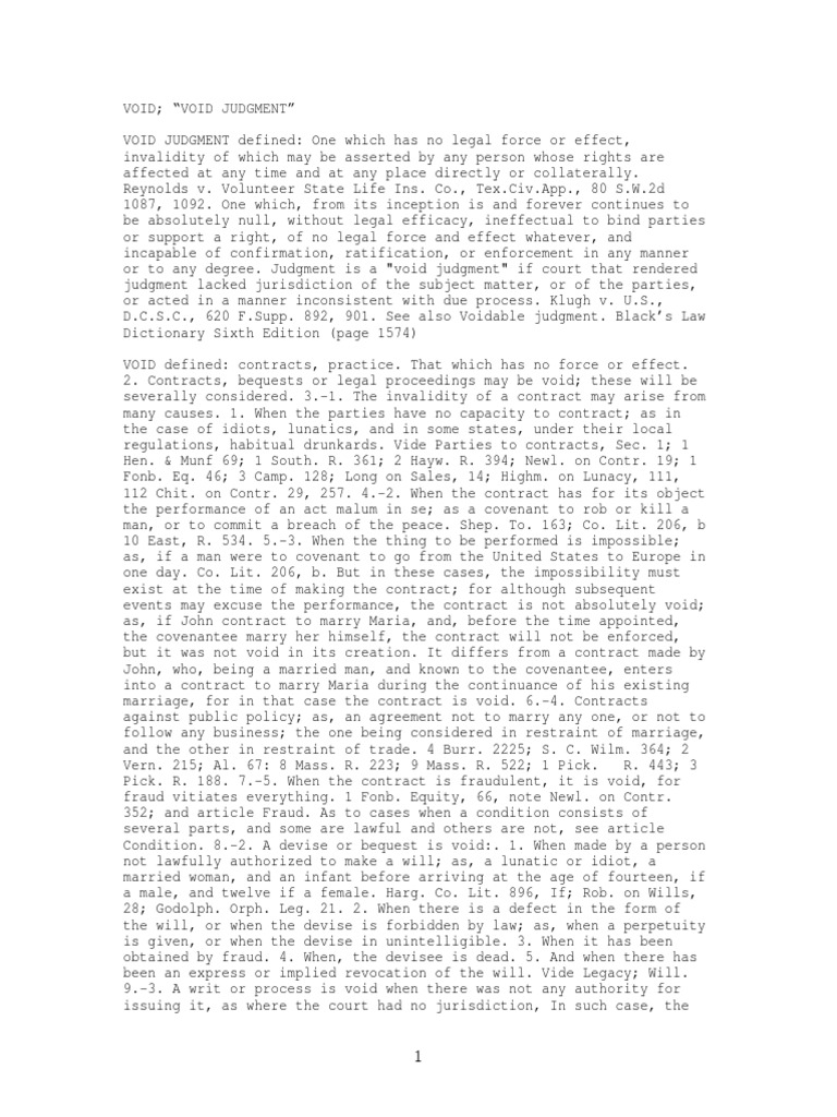 Void "Void Judgment" | PDF | Due Process Clause | Void (Law)