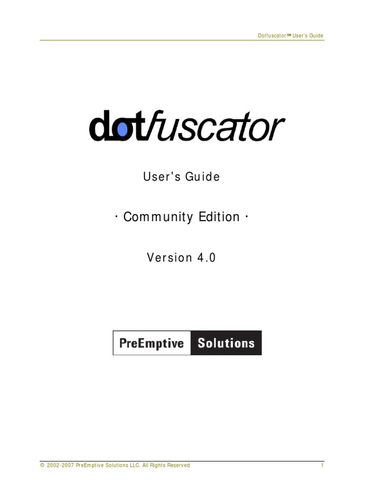 Dotfuscator User's Guide | PDF | Command Line Interface | Source Code