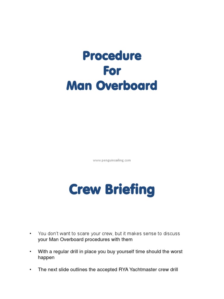 PSTRPS 010 Man Overboard Procedure | PDF | Ships | Water Transport