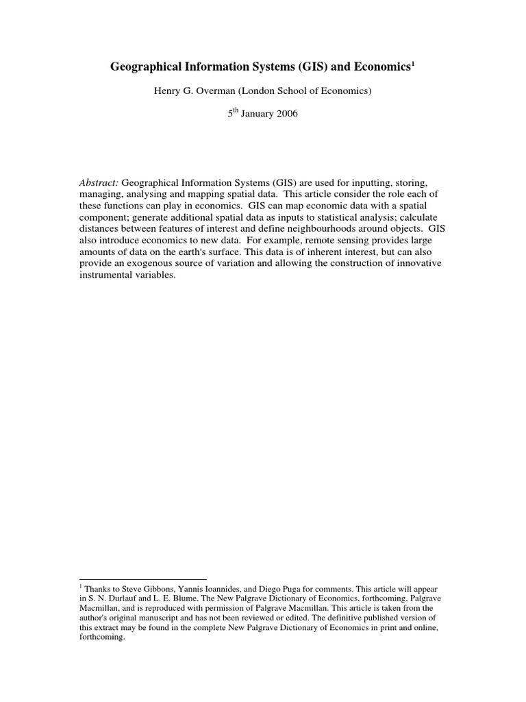GIS and Economics Web | PDF | Spatial Analysis | Geographic Information ...