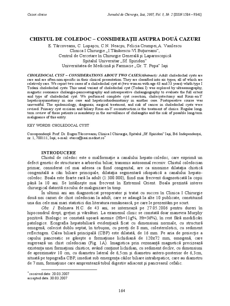 Chist Coledoc | PDF | Gastroenterology | Medical Specialties
