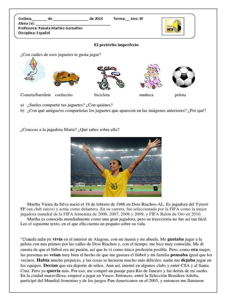 El Pretérito Imperfecto | PDF | Asociación de Futbol | Deportes