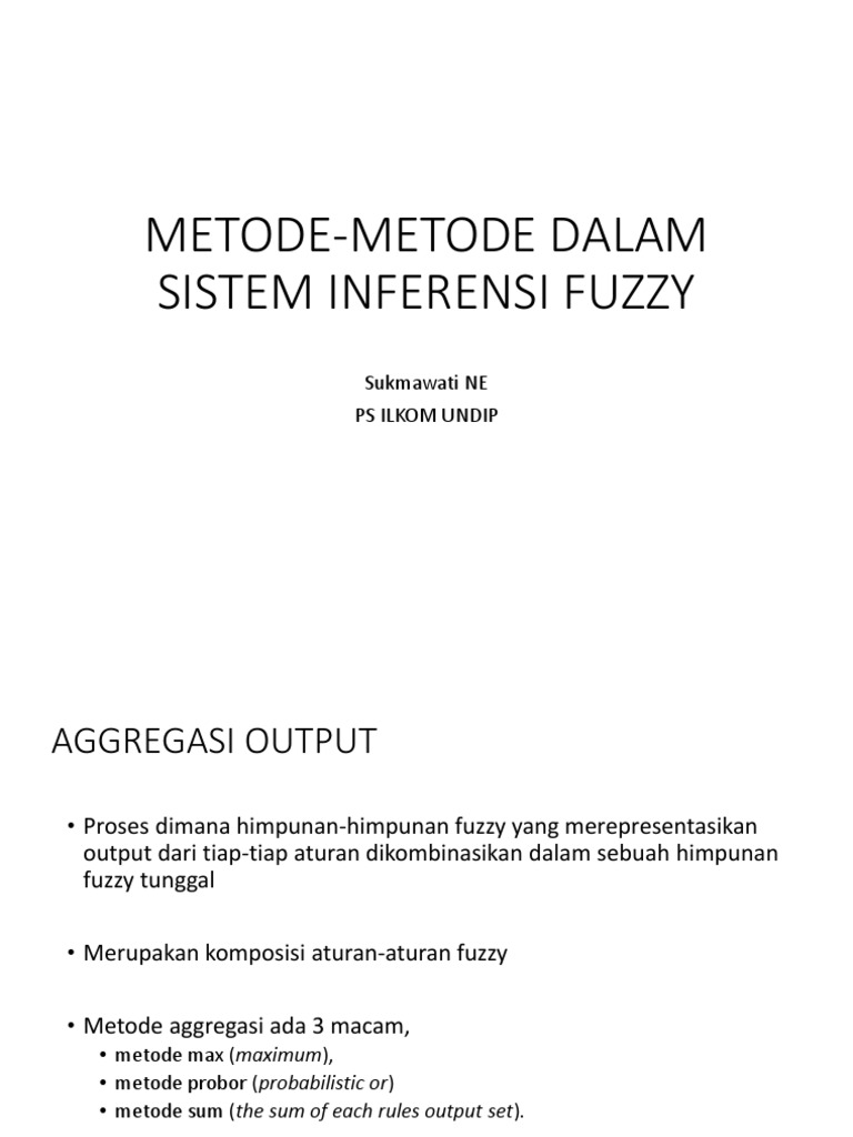 Metode - Metode Dalam Sistem Inferensi Fuzzy | PDF