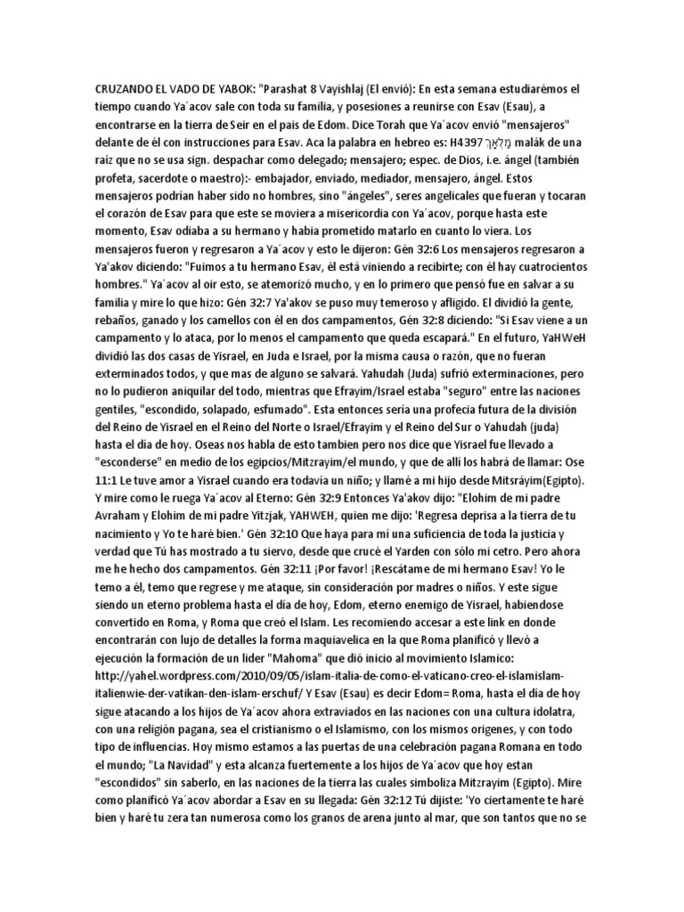 Yaacov y el Vado de Yabok: Profecía y Transformación | PDF | Oveja ...