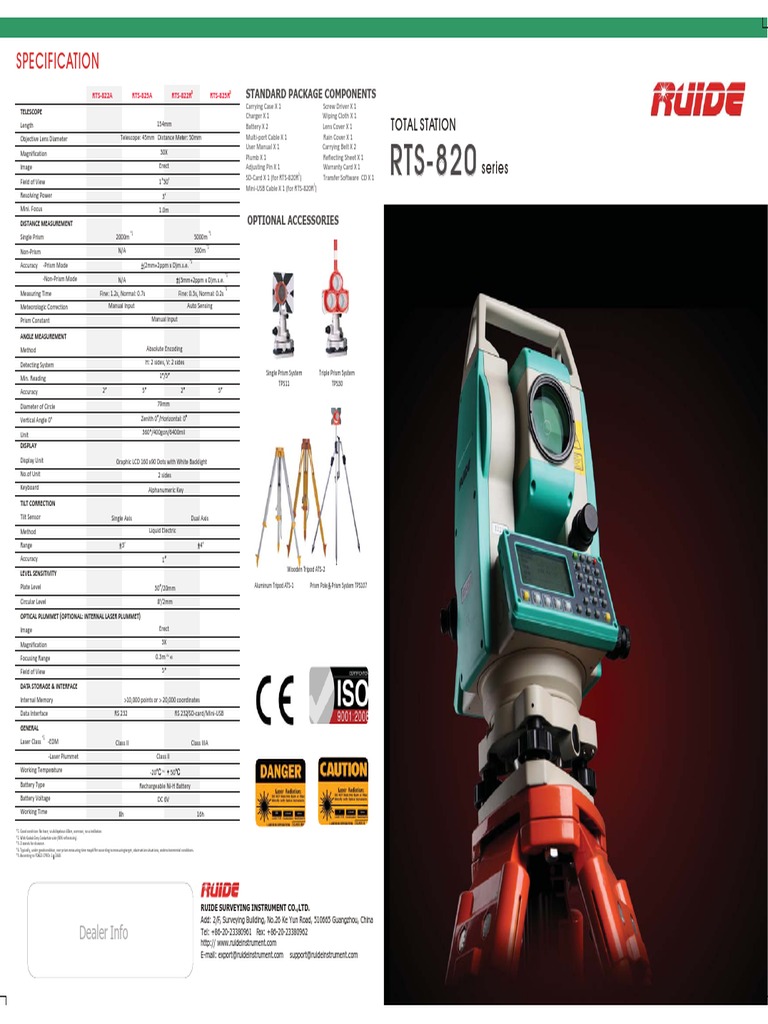 Estacion Ruide Series Rts-820 | PDF | Surveying | Equipment