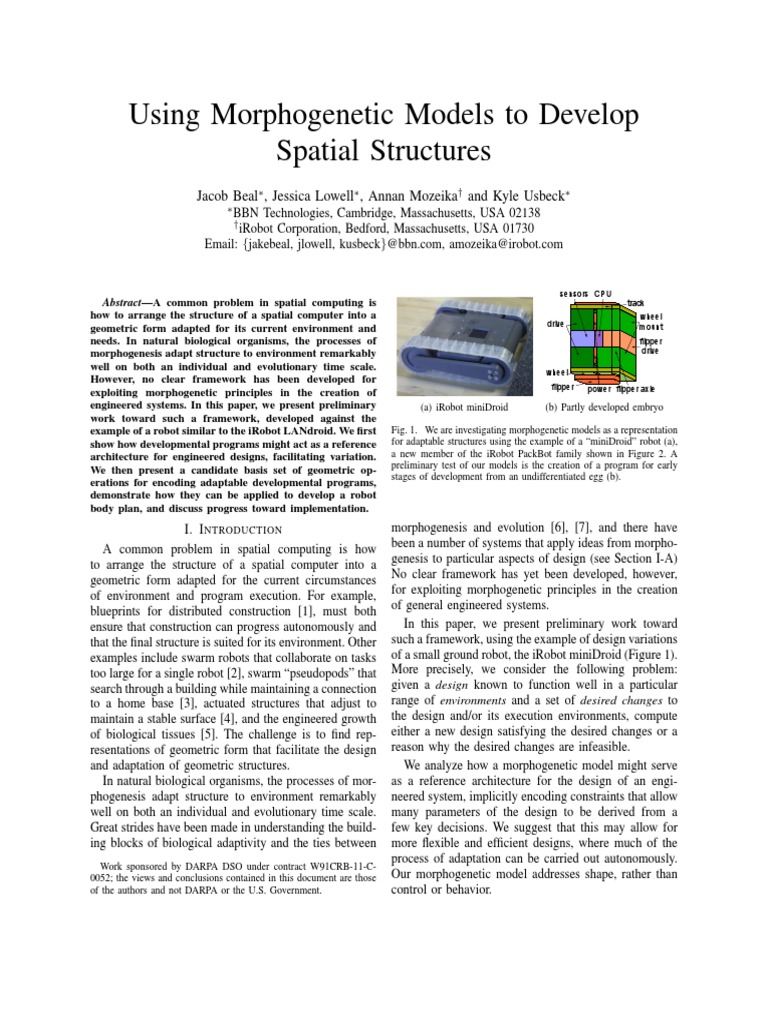 Morphogenetic Models for Developing Spatial Structures: A Framework for ...