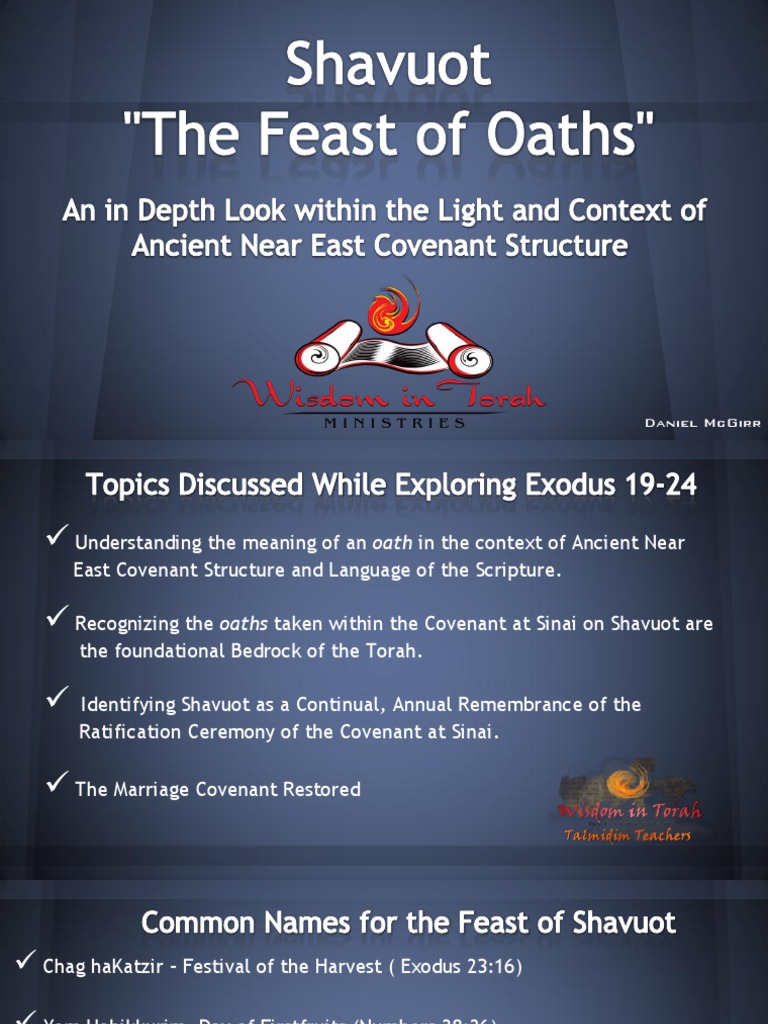 Shavuot Feast of Oaths | PDF | Covenant (Biblical) | Oath Of Office
