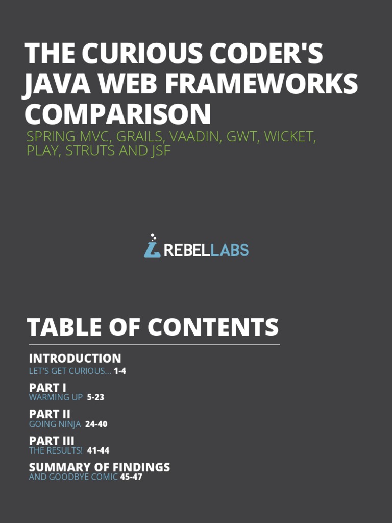 The Curious Coders Java Web Frameworks Comparison Spring MVC Grails ...