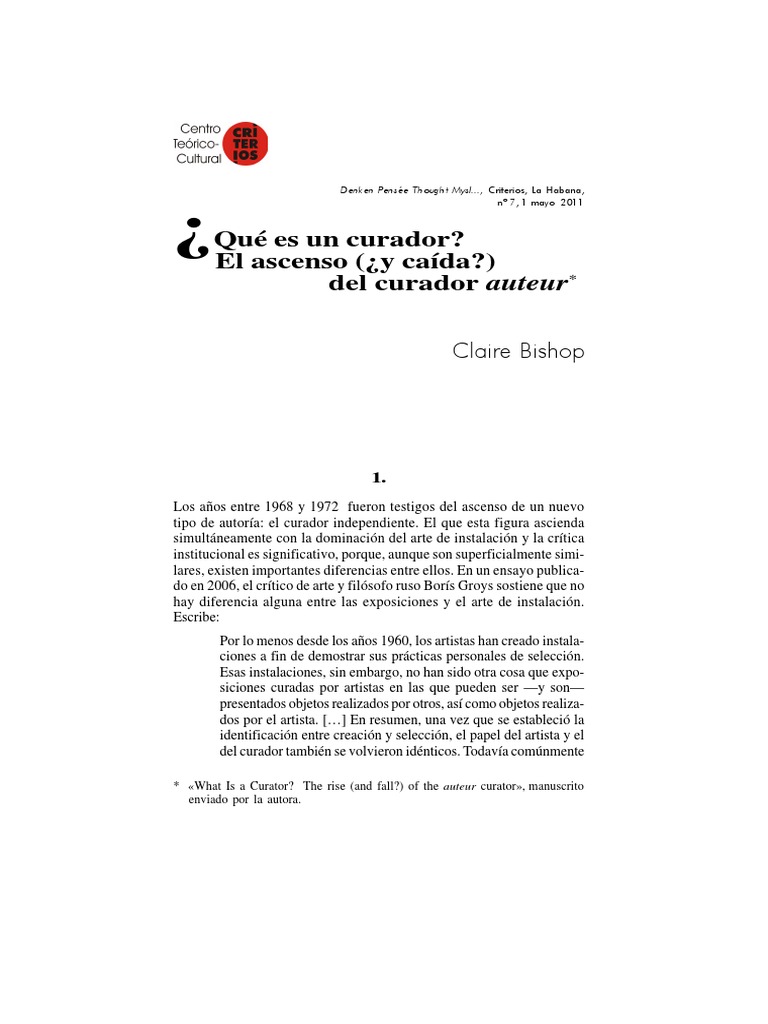 El Curador: Autoría y Evolución | PDF | Museo | Idiomas