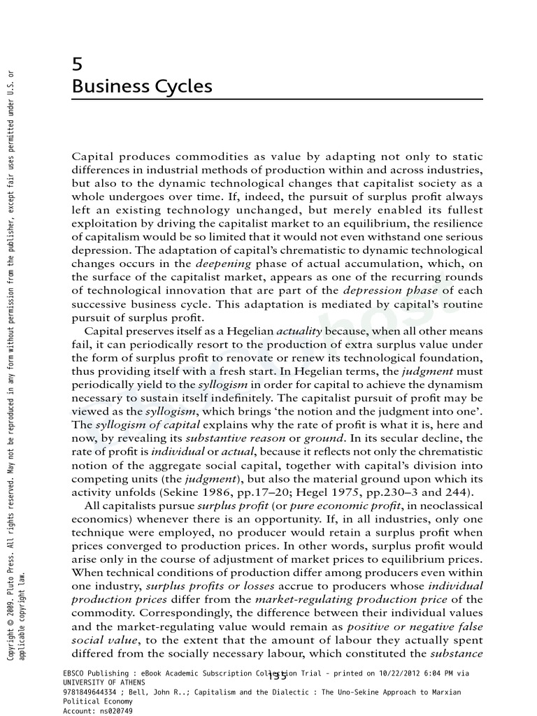 Business Cycles | PDF | Capitalism | Capital (Economics)