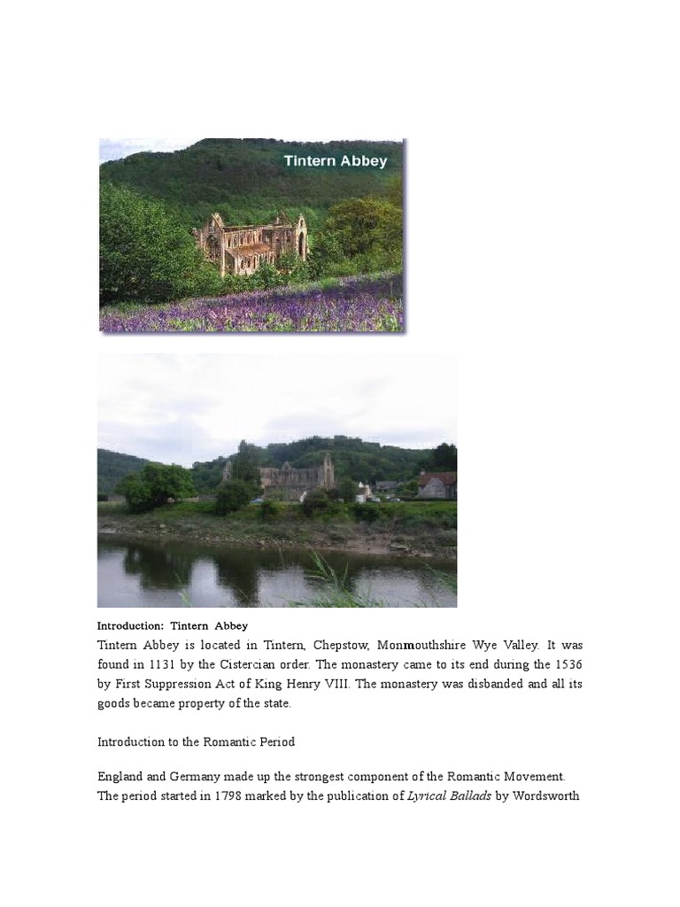 Introduction The Tintern Abbey | PDF | Poetry