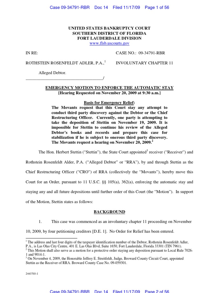 Enforce Automatic Stay | PDF | Bankruptcy In The United States | Bankruptcy