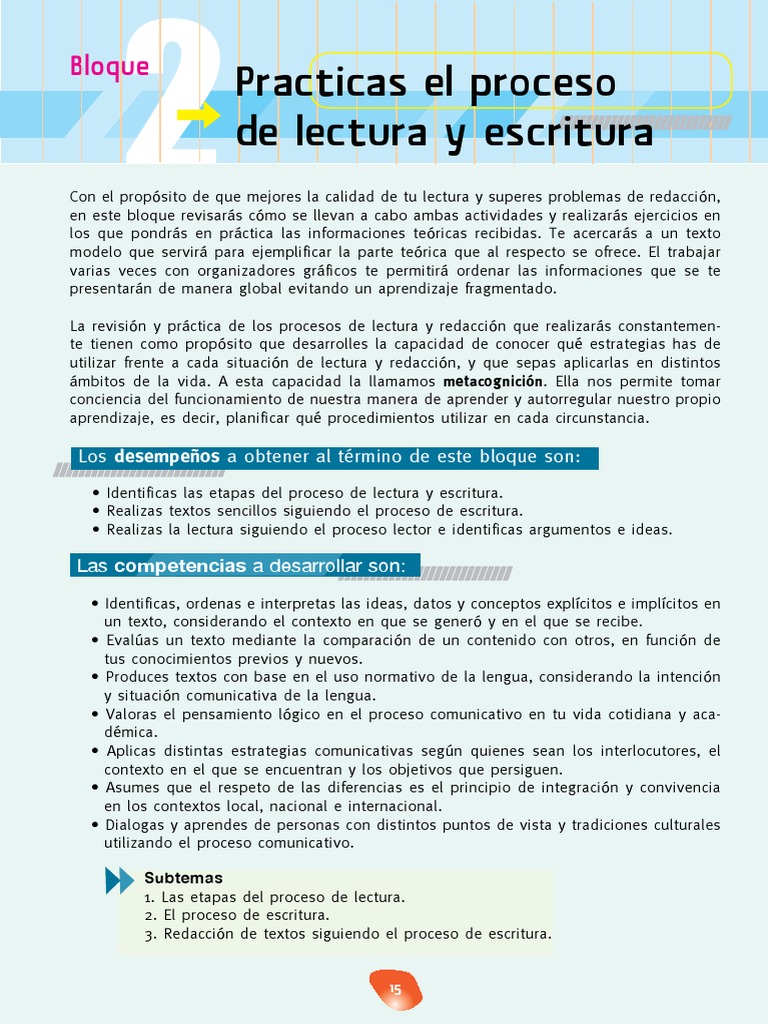 Etapas del Proceso de Lectura y Escritura | PDF | Lectura (proceso ...