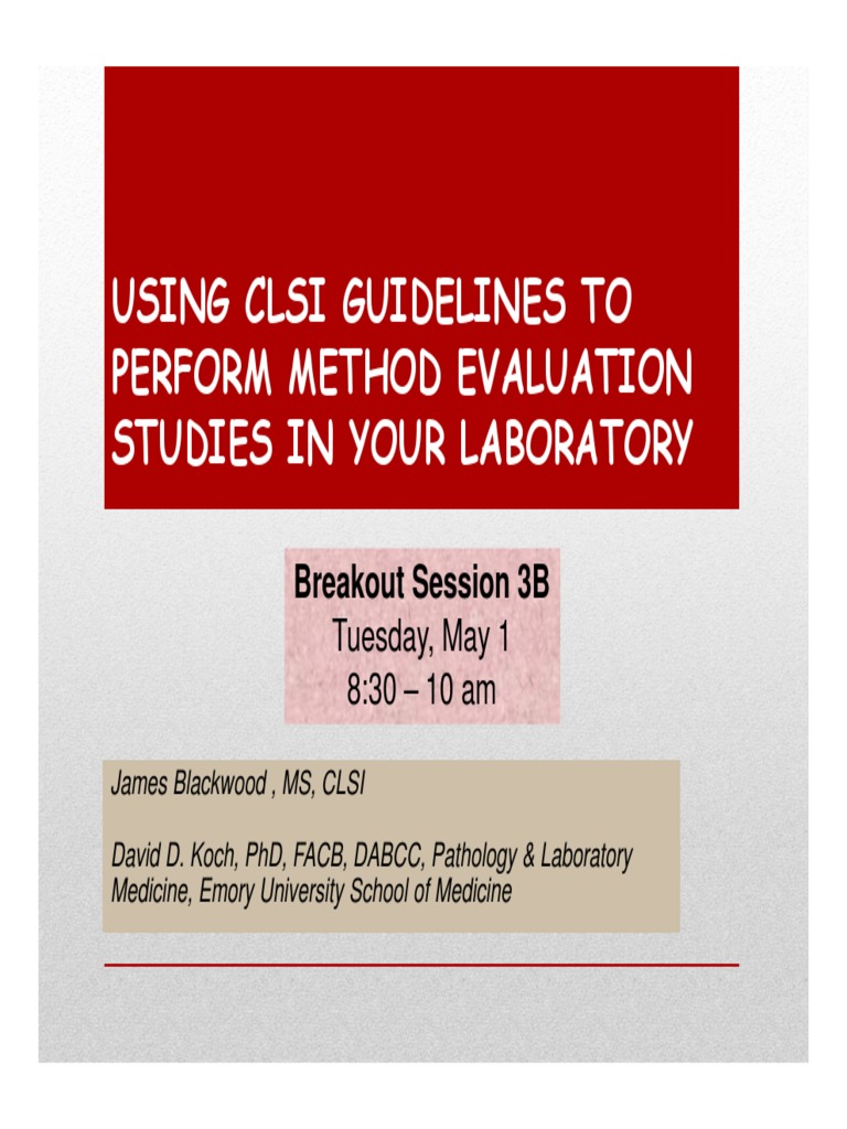 3B-Using CLSI Guidelines To | PDF | Accuracy And Precision ...