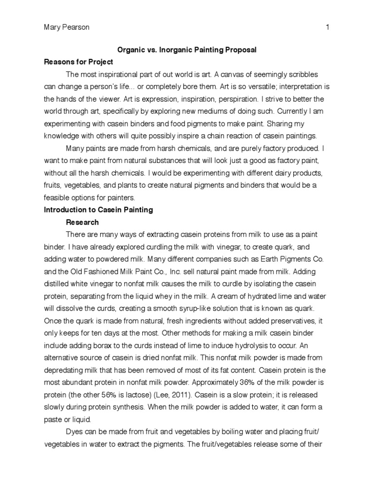 Project Proposal | PDF | Paint | Milk