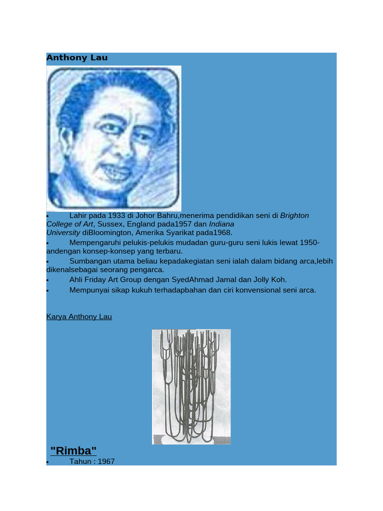 Anthony Lau | PDF | Ilmu Sosial | Seni