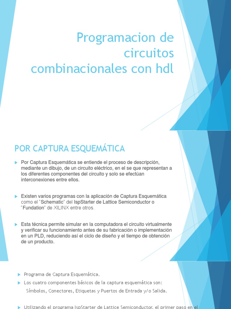 Programación de Circuitos Combinacionales HDL | PDF | Vhdl | Lenguaje ...