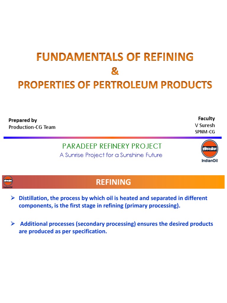 Fundamentals of Refining Products and Properties | PDF | Oil Refinery ...