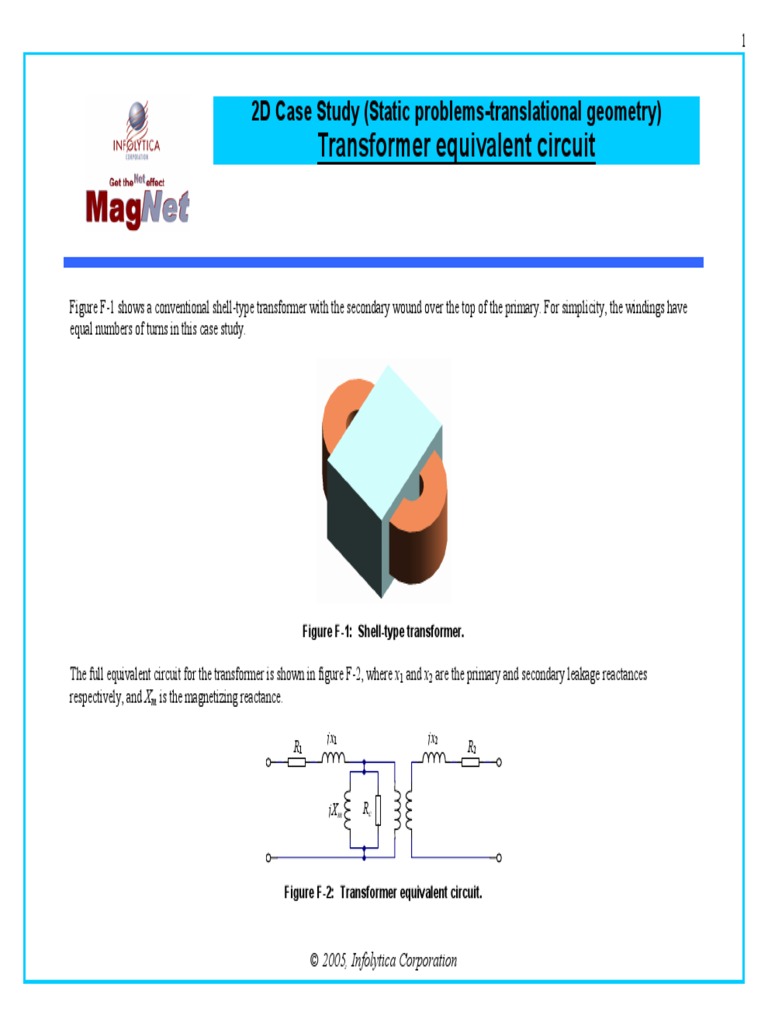 Transformer Equivalent Circuit: 2D Case Study (Static Problems ...