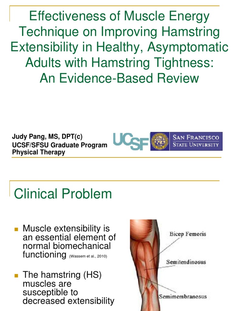 Effectiveness of Muscle Energy Technique On Hamstring Extensibility in ...