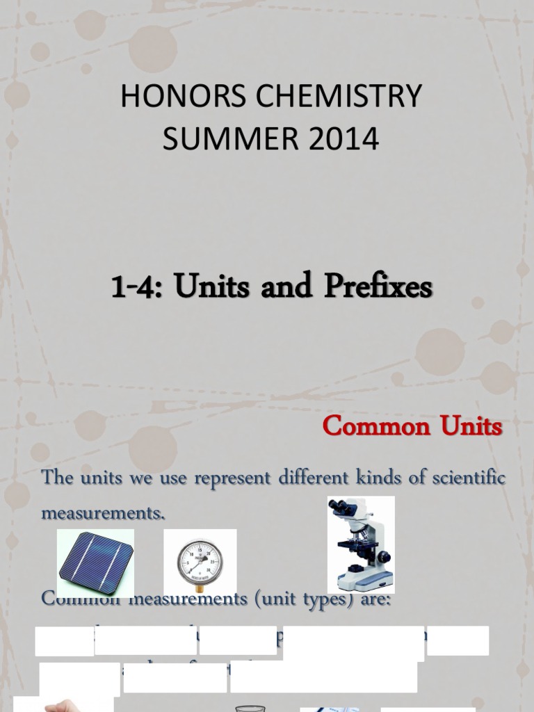 1-4 Units and Prefixes Slides | PDF