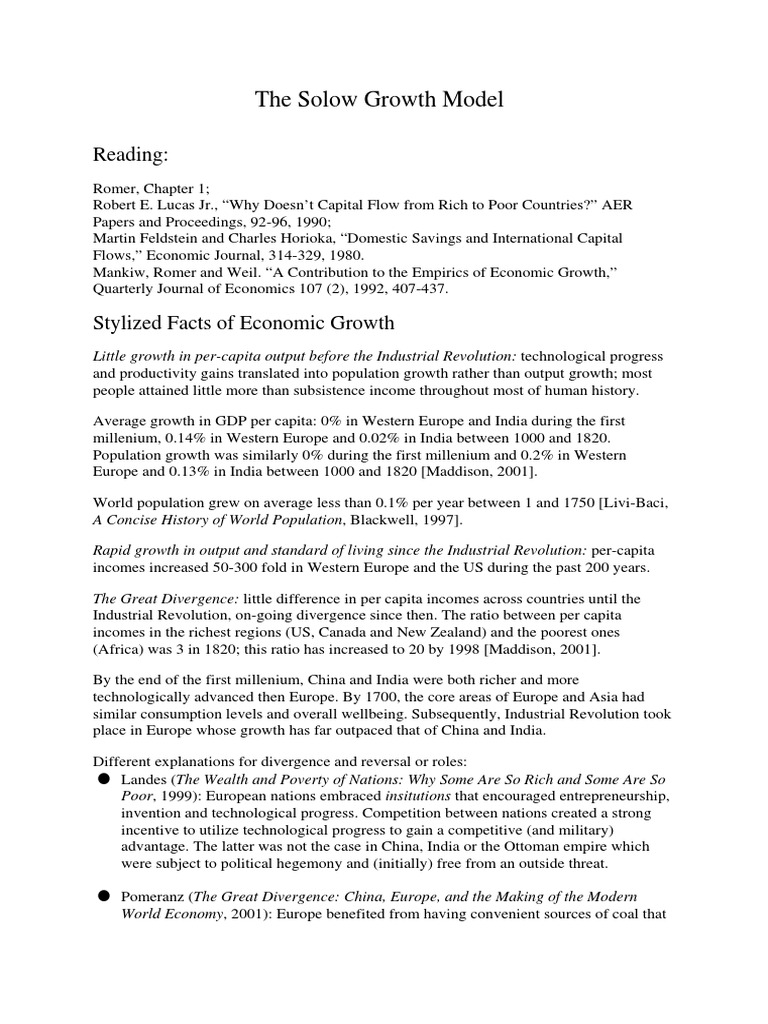 Solow Romer Grow Model | PDF | Economic Growth | Macroeconomics