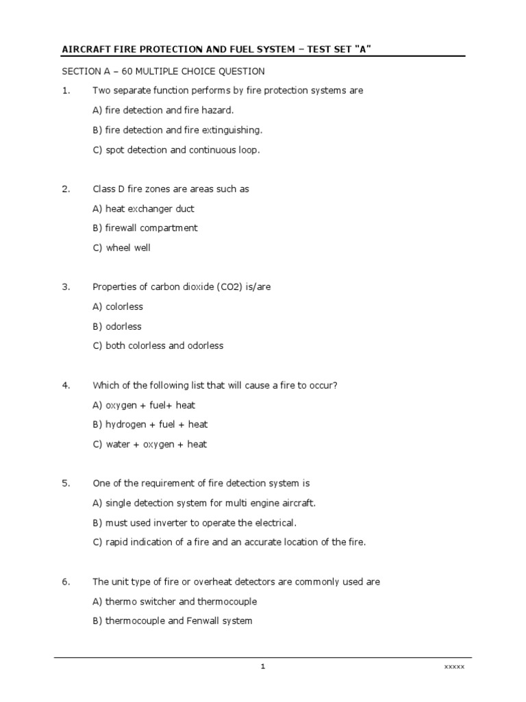 Fire Protection Test 1 | PDF | Carburetor | Jet Fuel