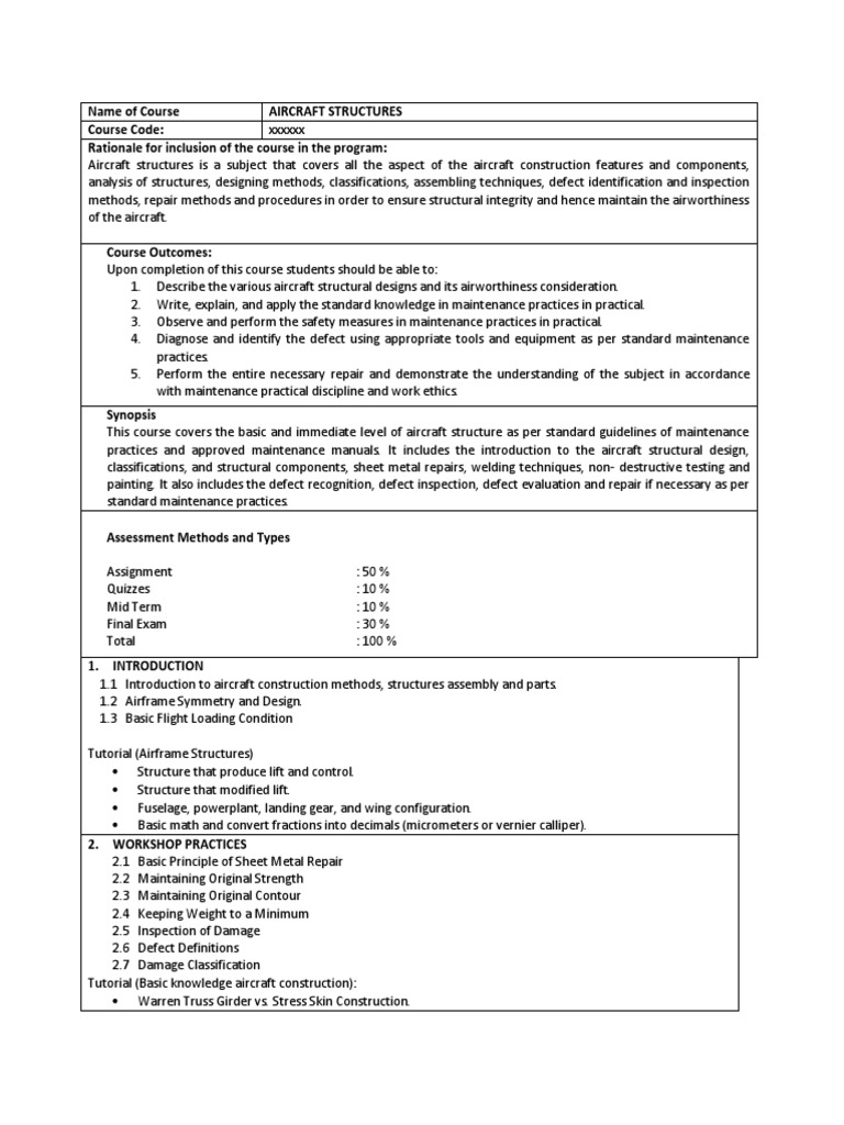 Course Outline | PDF | Nondestructive Testing | Rivet