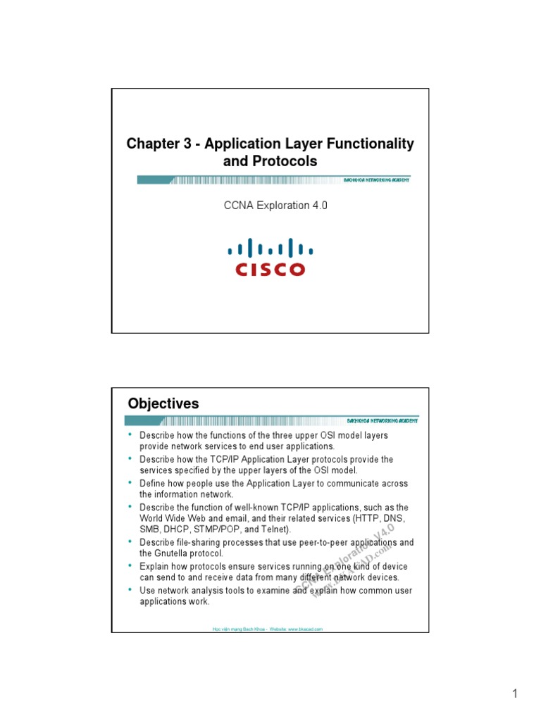 Ccna Exp1 Chapter03 Application Layer Functionality And Protocols Pdf Peer To Peer