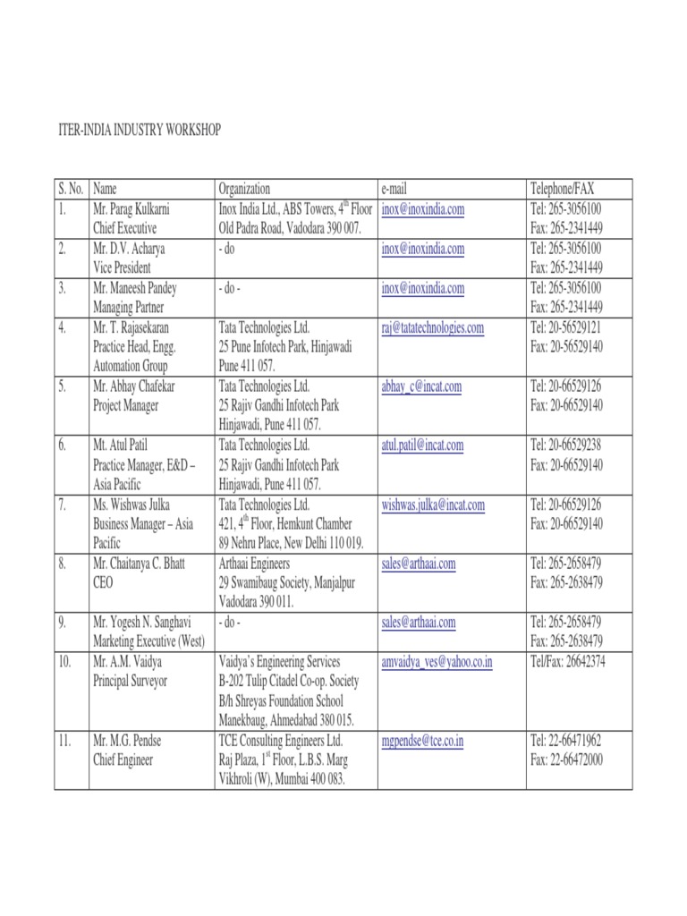 Registration List | PDF