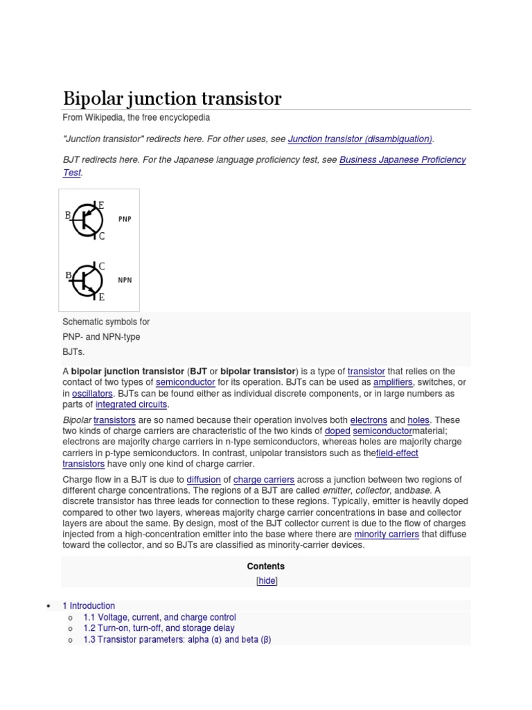 Bipolar Junction Transistor | PDF | Bipolar Junction Transistor ...