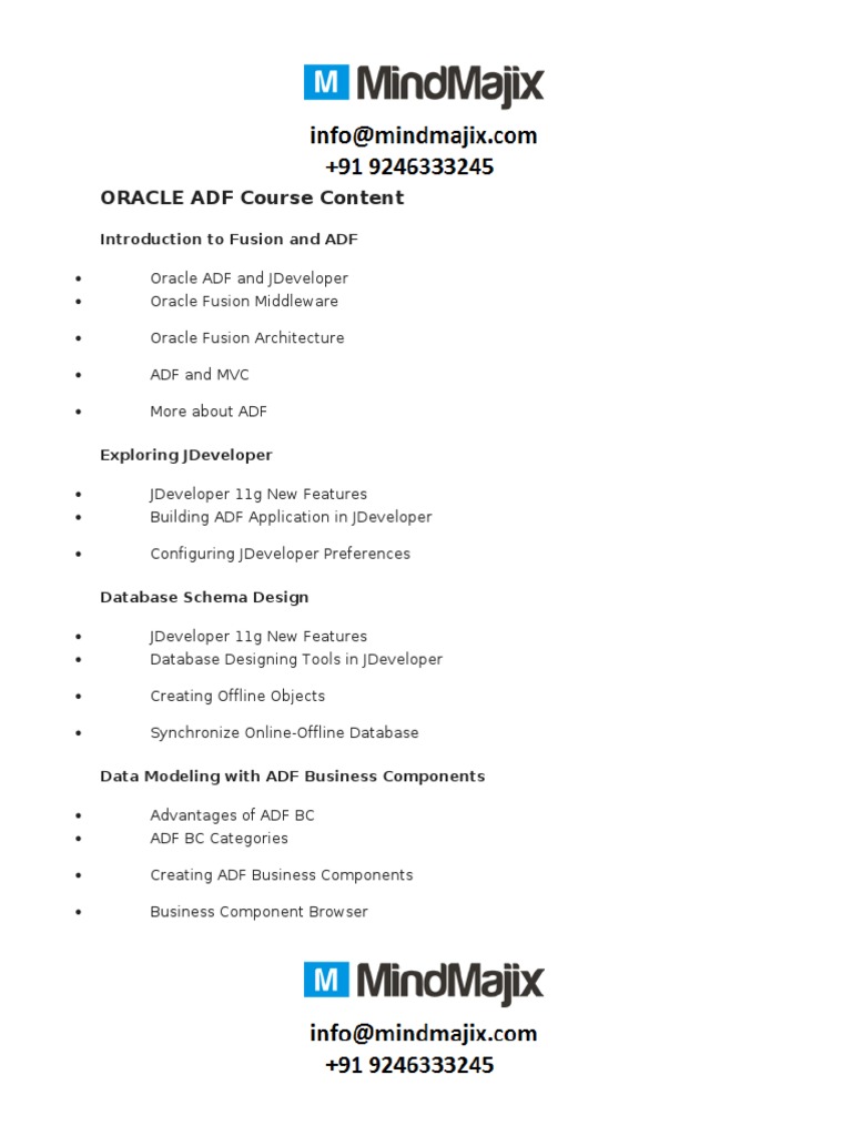 ORACLE ADF Training Online | PDF | Data Management | Information ...