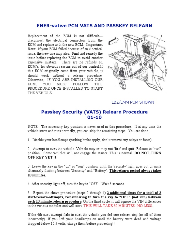 Ecm Installation and Relearn | PDF | Fuel Injection | Ignition System